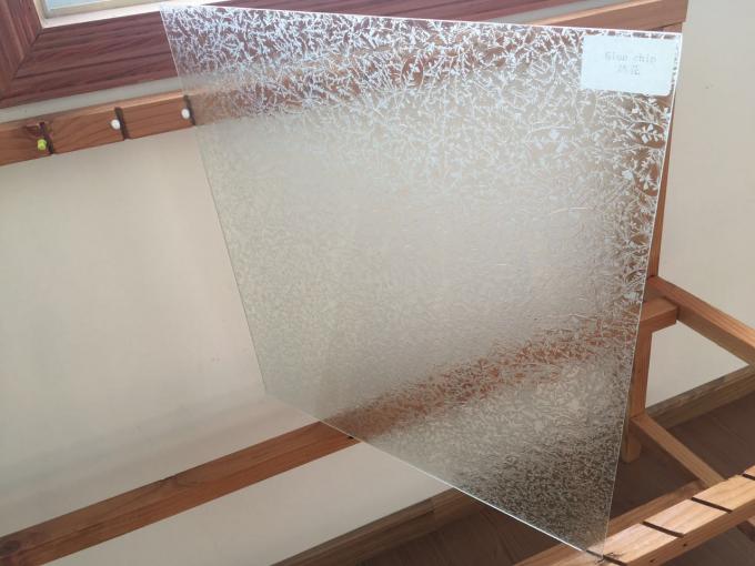 Glue Chip Glass Patterns For Bathroom Windows Ultra Clear / Colored