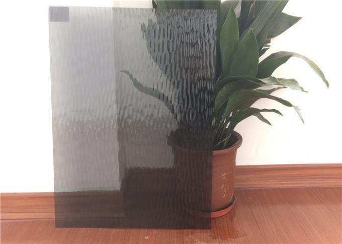 Grey Flat Colored Glass Panels , Custom Size Patterned Figured Glass