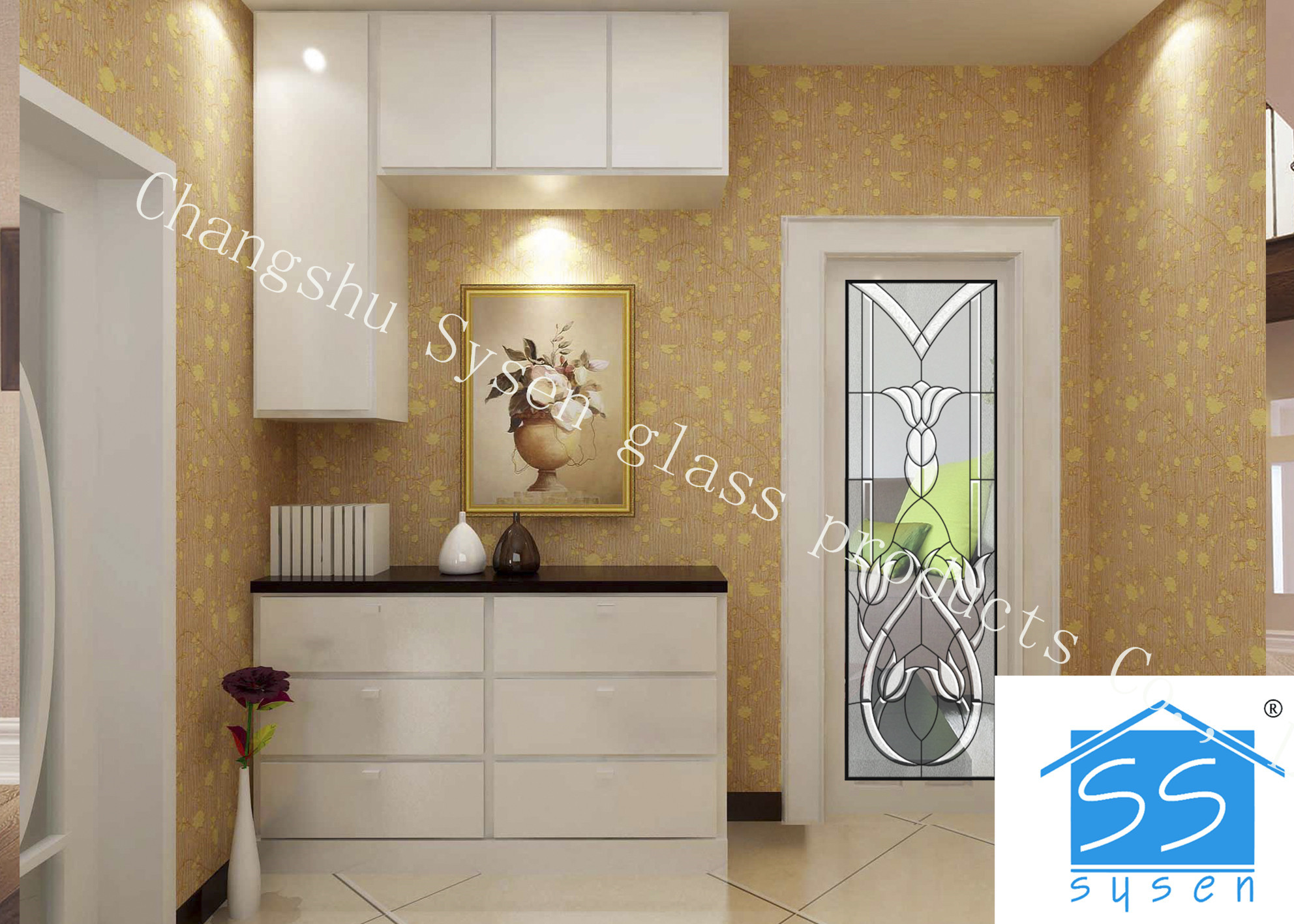 Security Tempered Glass Panels , Architectural Decorative Door Glass Panels