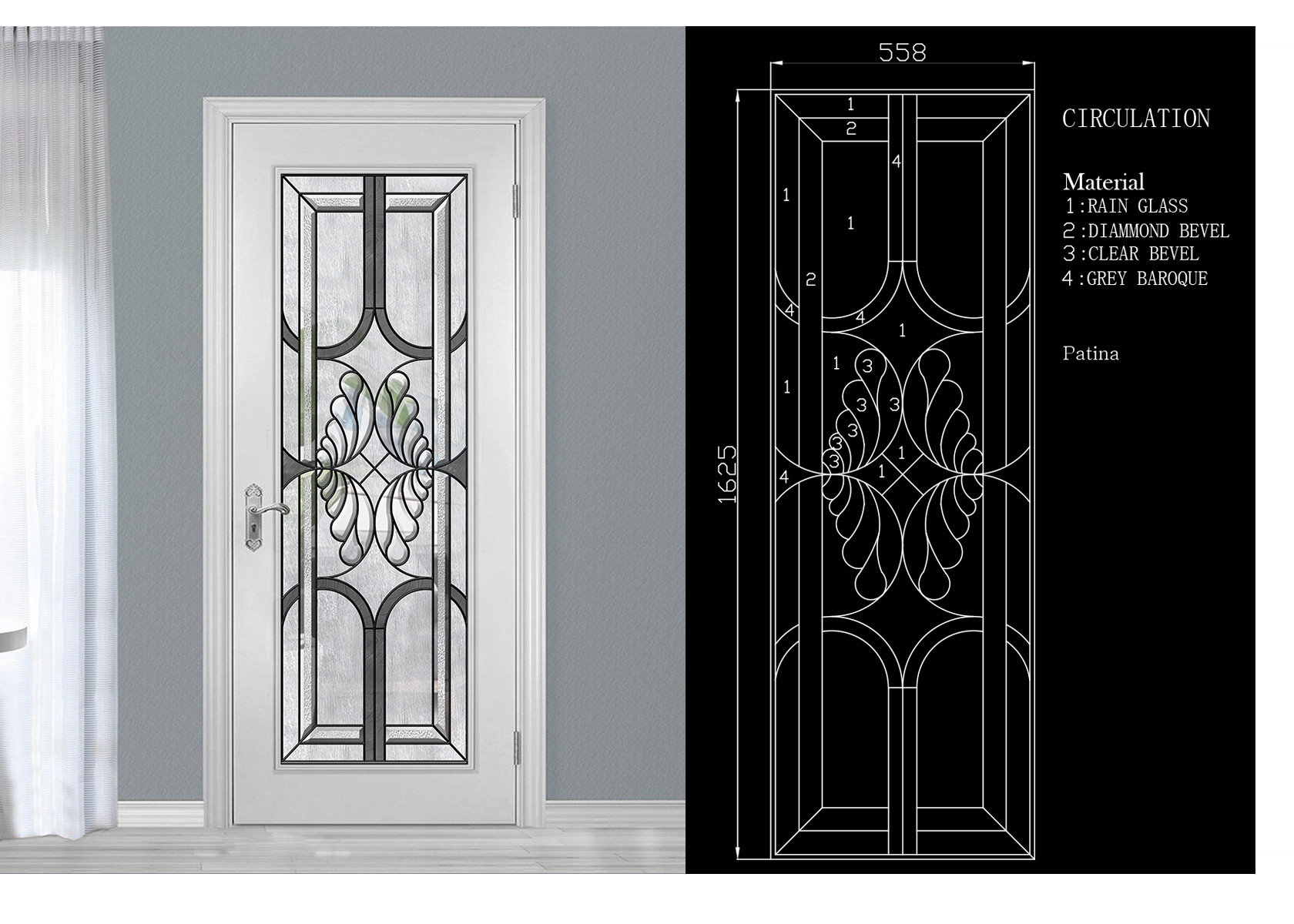 Inlay Solid Flat Tempered Decorative Panel Glass Colorful Stained