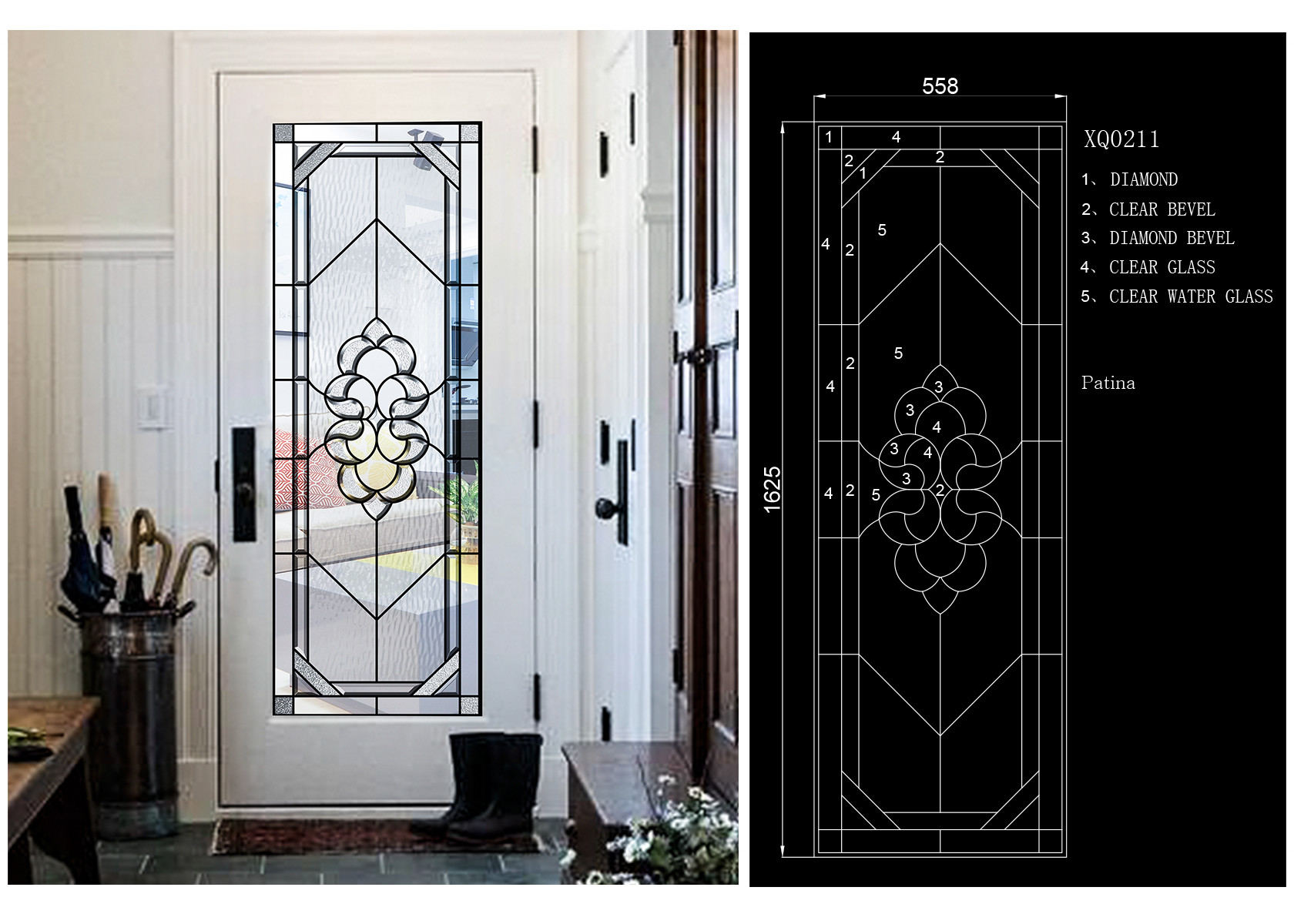 Clear / Bronze Exquisitely Custom Beveled Glass Panels Stunningly Flat ...