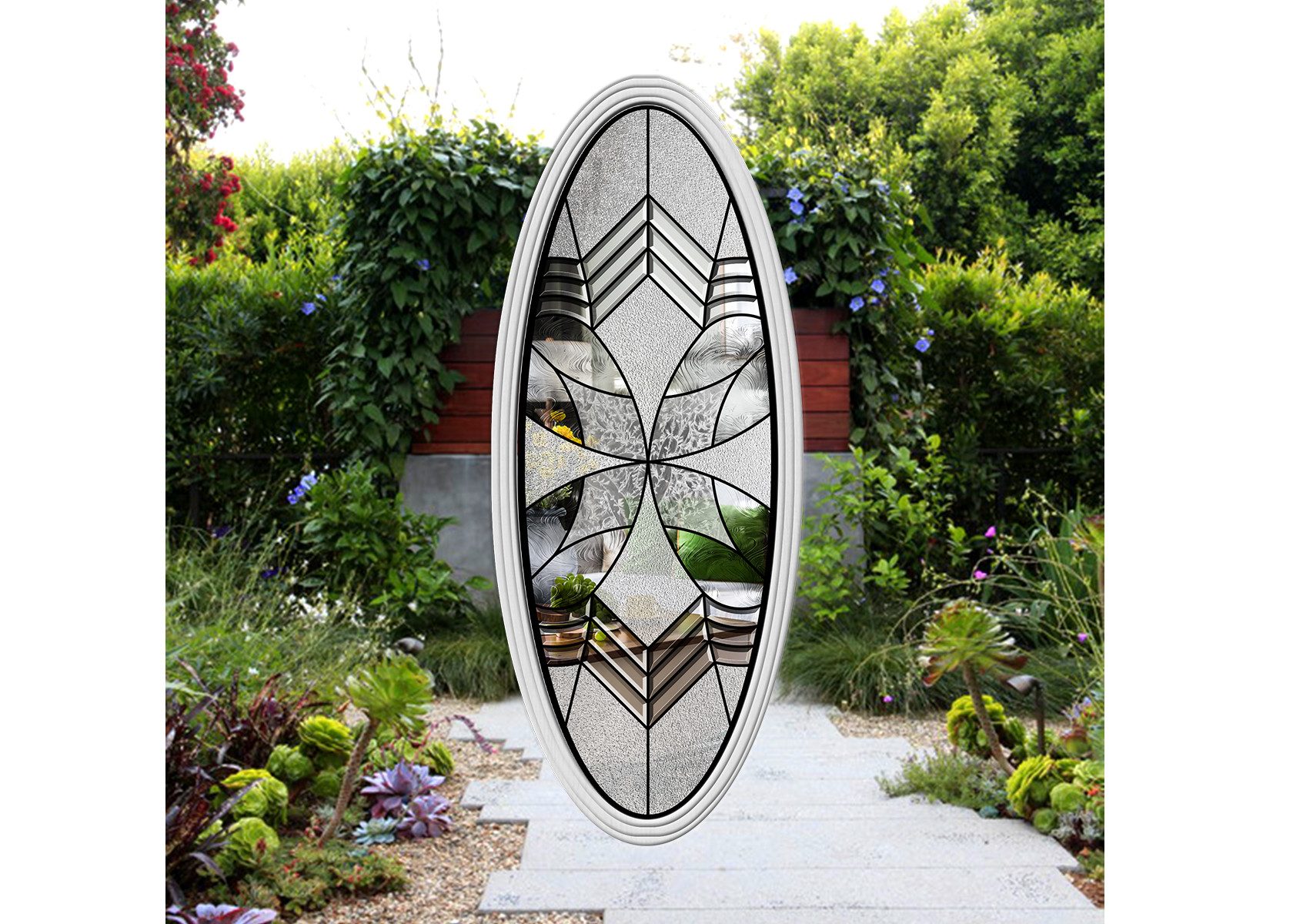 Frost Resistant Exquisite Entry Door Window Frame Replacement Crystal Clear